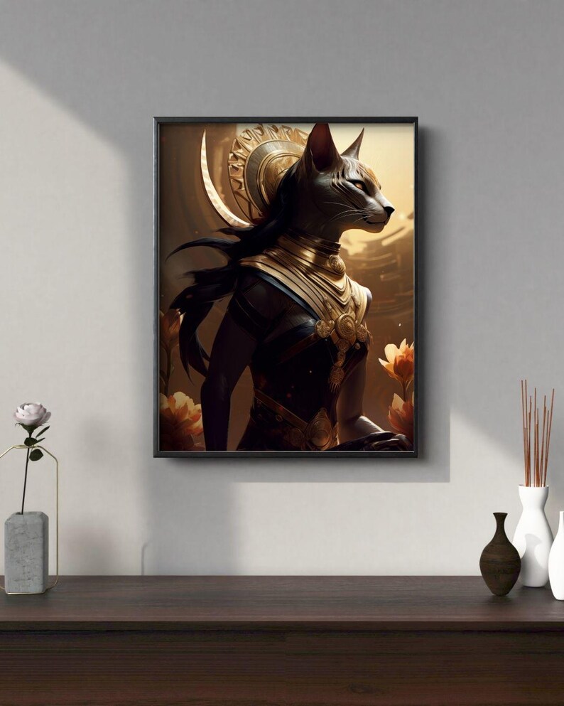 Mystical Bastet Feline Deity Art: Egyptian Mythology (digital Download ...