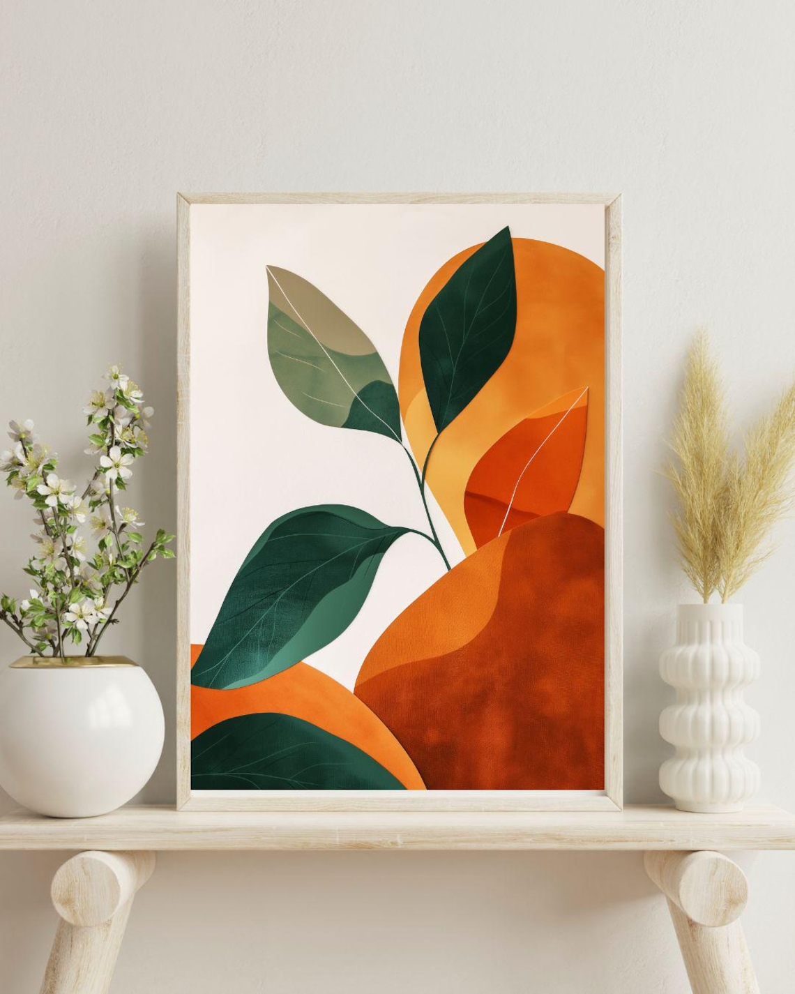 Set of 3 Boho Style Abstract Botanical Prints Digital Download Modern ...