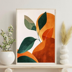 Set of 3 Boho Style Abstract Botanical Prints Digital Download Modern ...