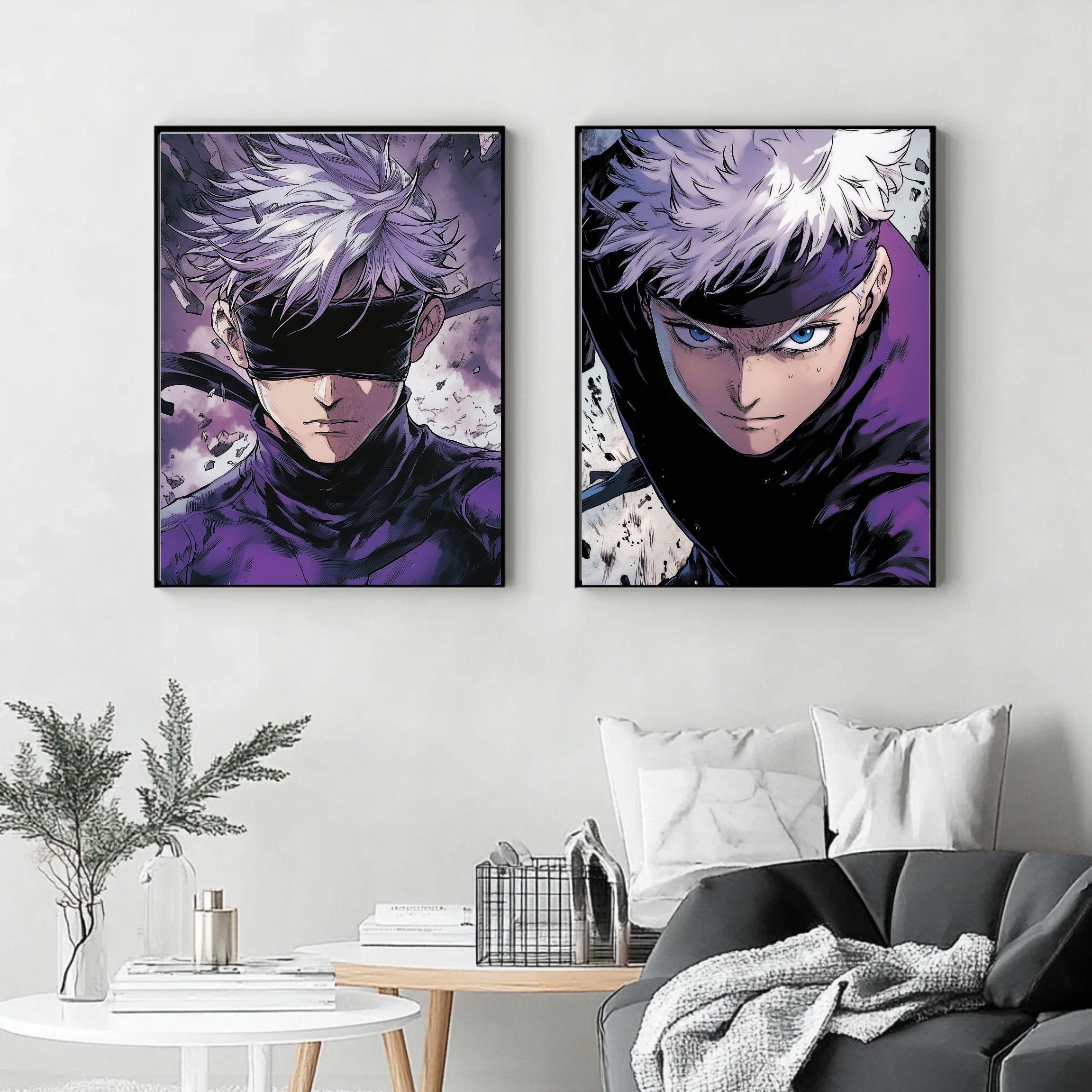 Anime Poster, 2 Set of Prints, Gojo Satoru - Jujutsu Kaisen Wall Art ...