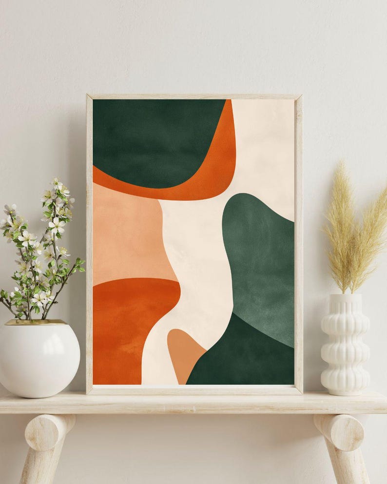 Set of 3 Boho Style Abstract Botanical Prints Digital Download Modern ...