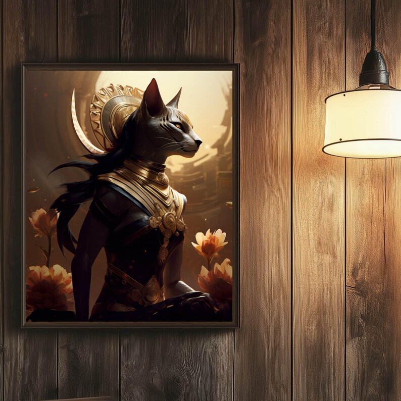 Mystical Bastet Feline Deity Art: Egyptian Mythology (digital Download ...