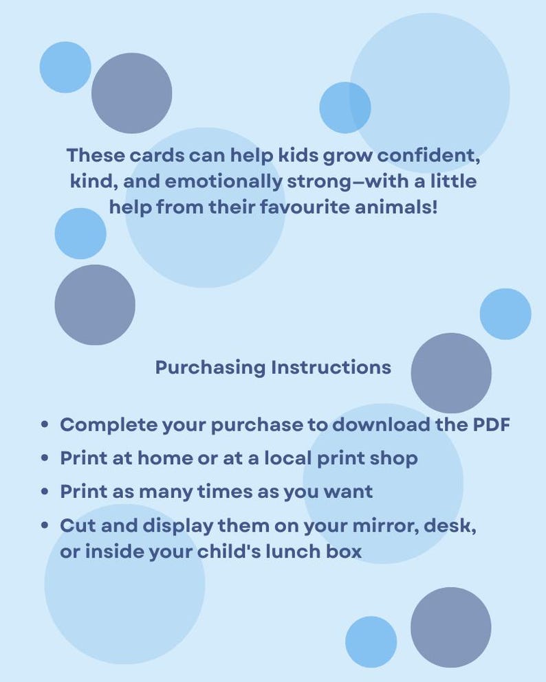 Animal Affirmation Cards for Kids, Mindful Activities for Home or ...