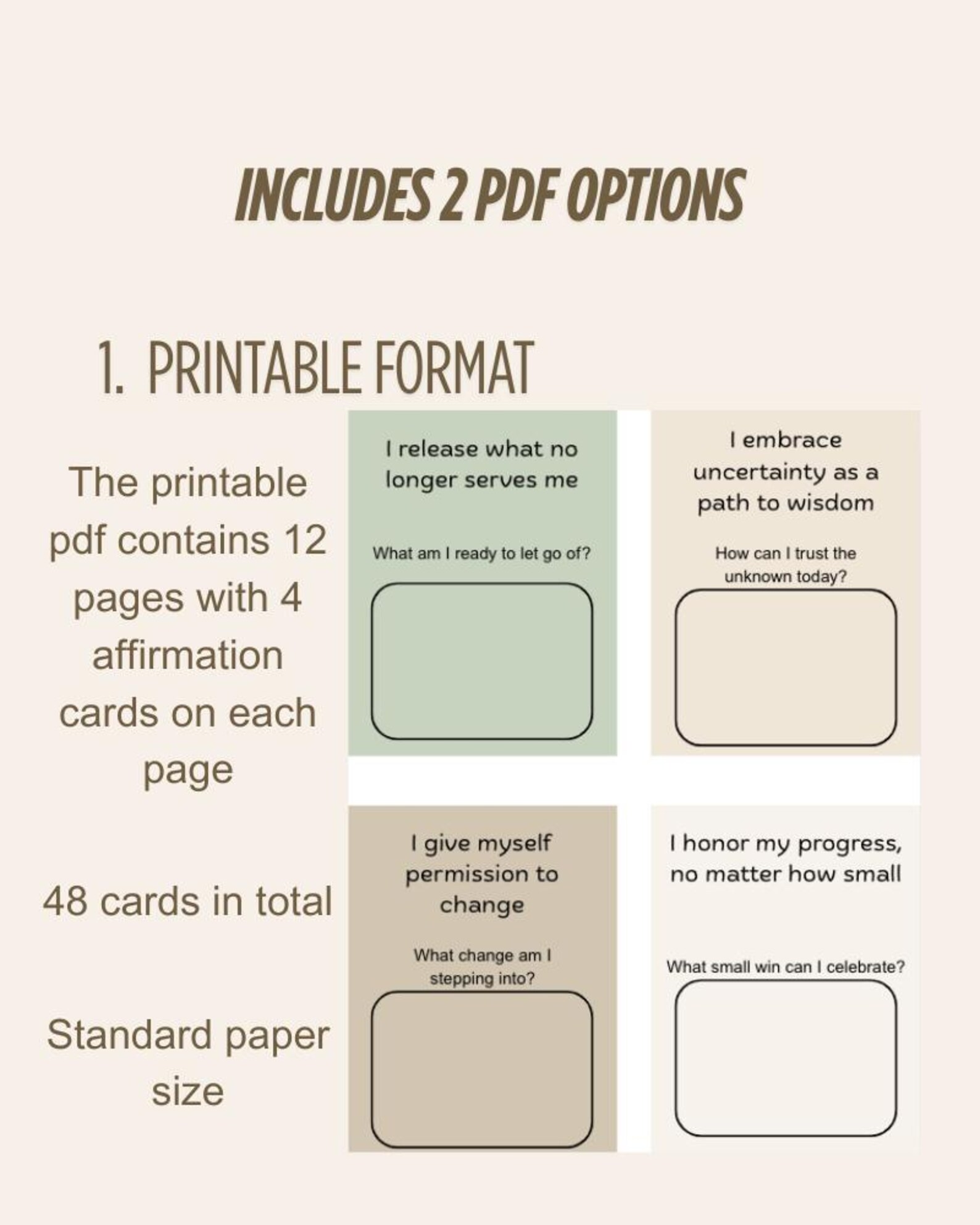 48 Intention-setting Affirmation Cards, Mindfulness and Manifestation ...