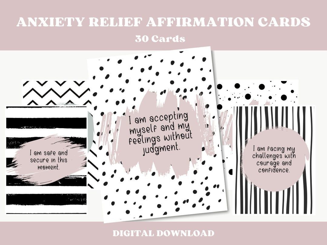 Anxiety Coping Skill Flashcard, Affirmation Cards, Anxiety Relief ...