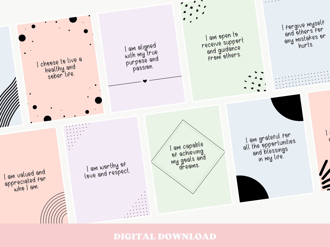 Addiction Recovery Affirmation Cards Set, Great AA Recovery Gifts, NA ...