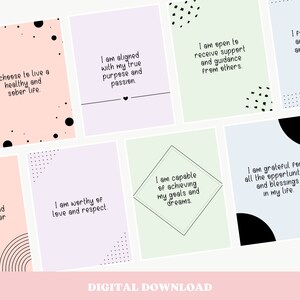 Addiction Recovery Affirmation Cards Set, Great AA Recovery Gifts, NA ...