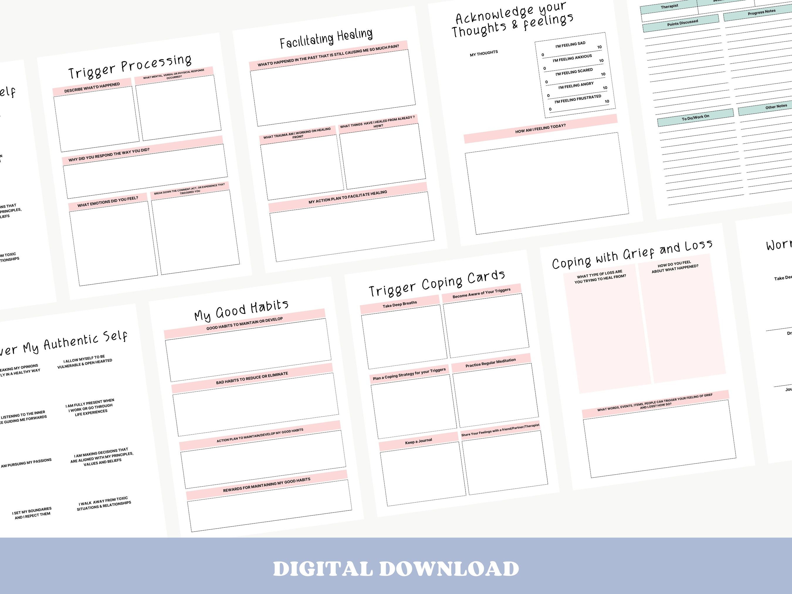 PTSD Worksheets Trauma Processing Counseling Sheets Worksheets, DBT ...