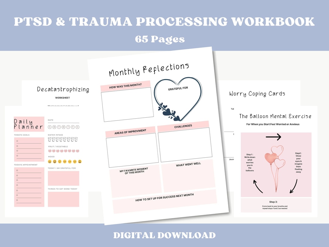PTSD Worksheets Trauma Processing Counseling Sheets Worksheets, DBT ...