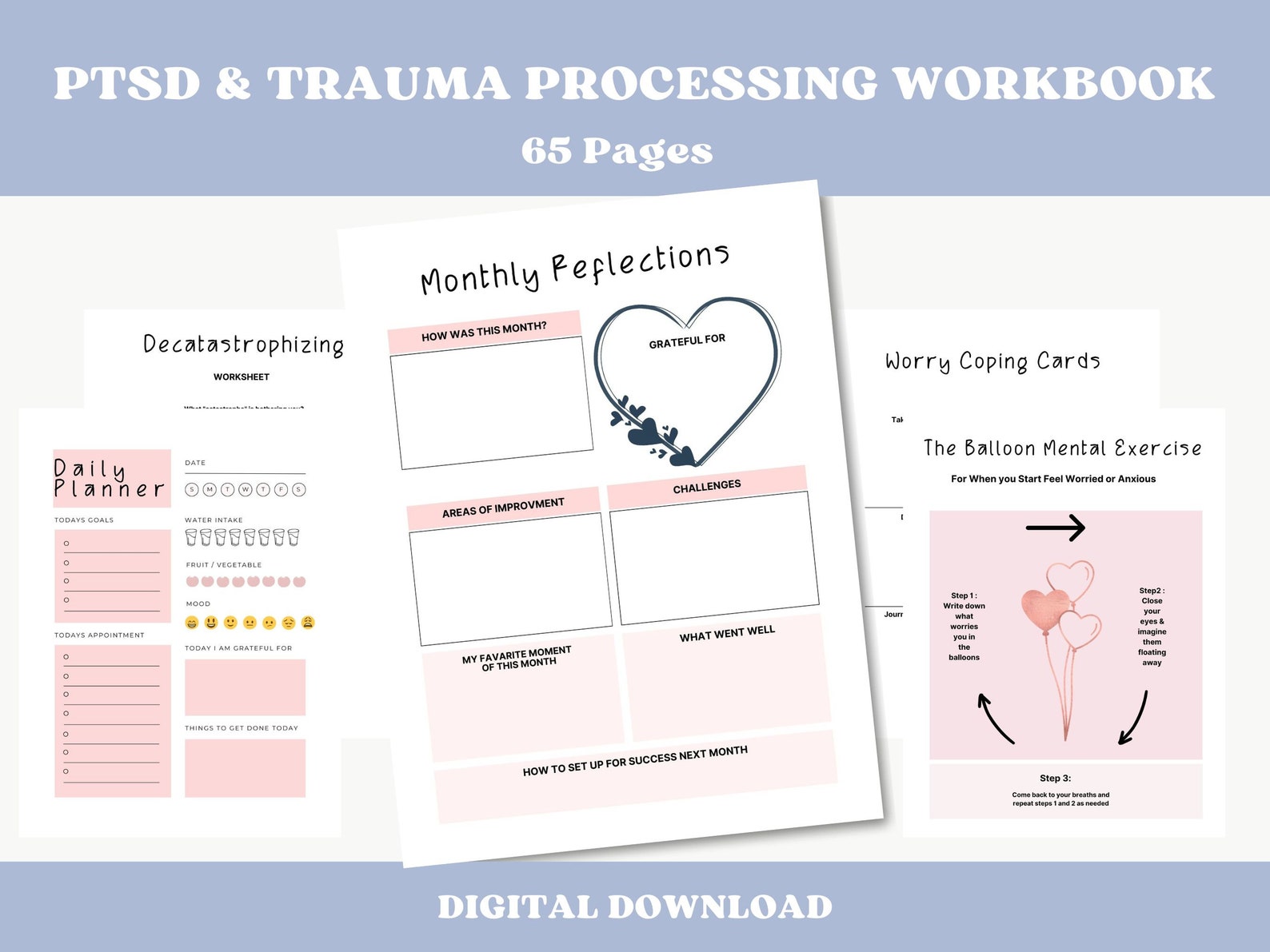 PTSD Worksheets Trauma Processing Counseling Sheets Worksheets, DBT ...