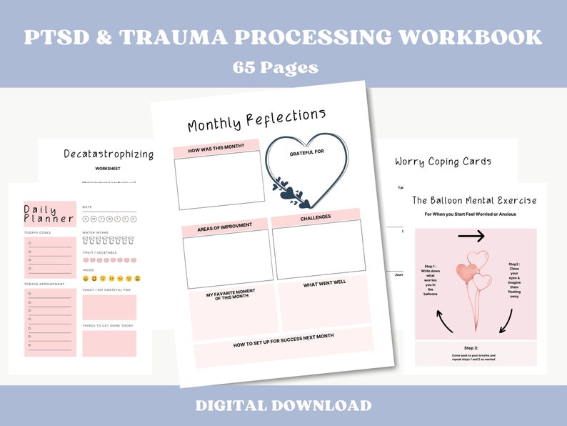 PTSD Worksheets Trauma Processing Counseling Sheets Worksheets, DBT ...