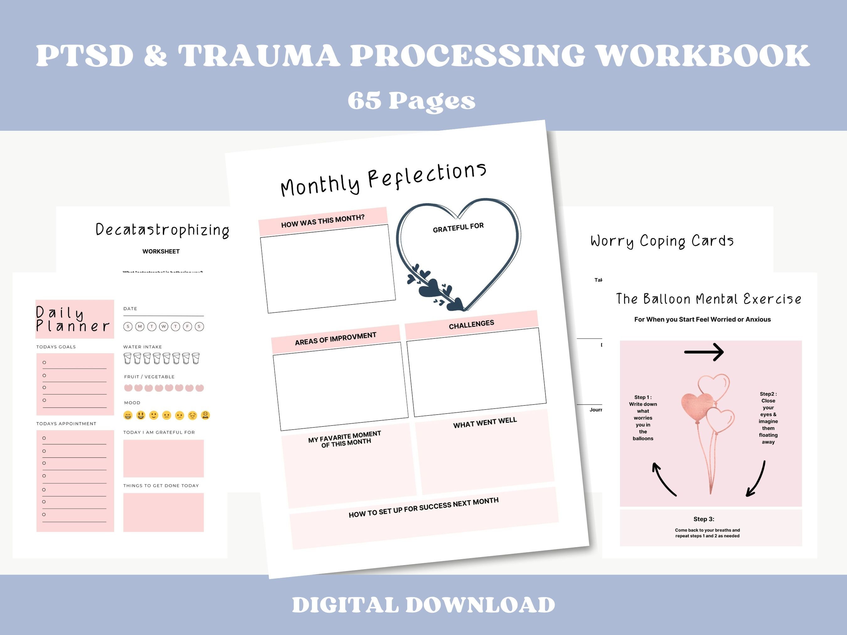 PTSD Worksheets Trauma Processing Counseling Sheets Worksheets, DBT ...