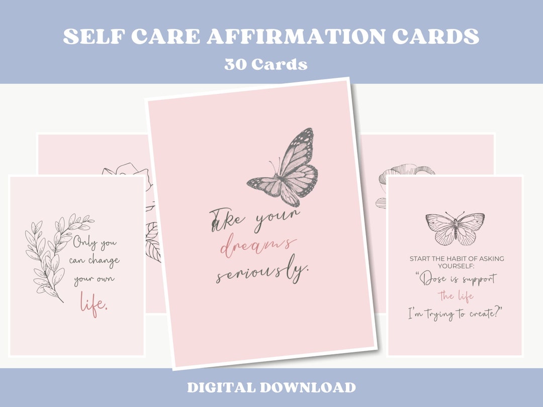 Self Care Affirmation Cards, Practice Mindfulness, Positive Quote Flash ...