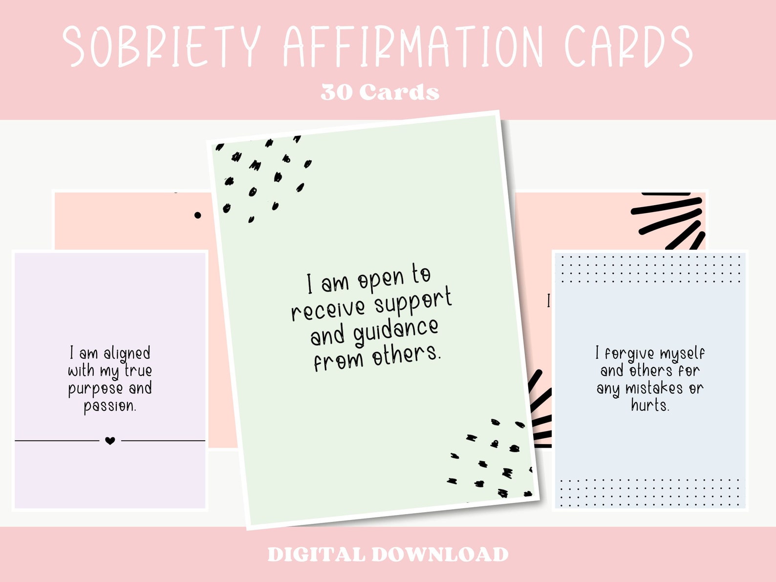 Addiction Recovery Affirmation Cards Set, Great AA Recovery Gifts, NA ...