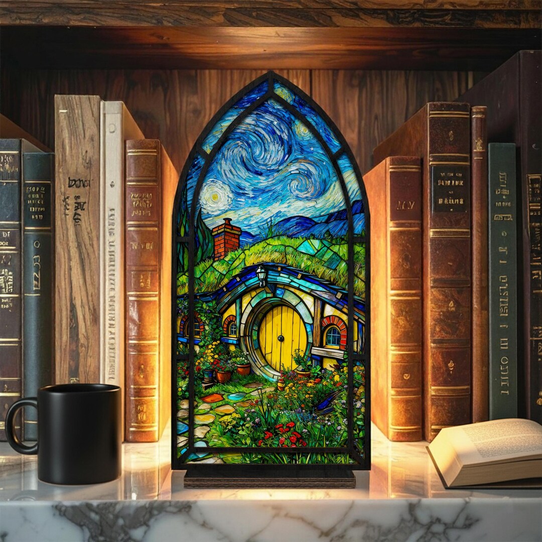 Tiny Home Book Nook: Starry Landscape Whimsical Bookshelf Decor - Etsy