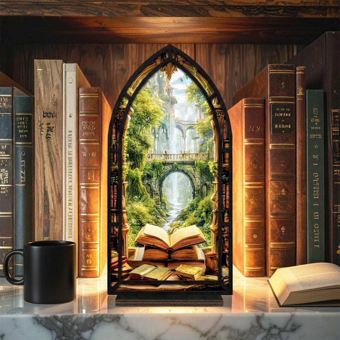 Magical Forest Book Nook, Enchanted Realm Bookshelf Decor - Etsy