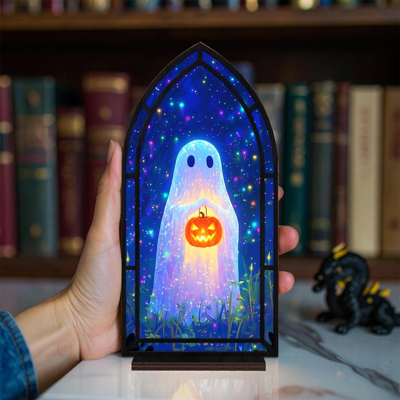 Halloween Ghost Book Nook, Book Lover Gift, Spooky Bookshelf Decor - Etsy