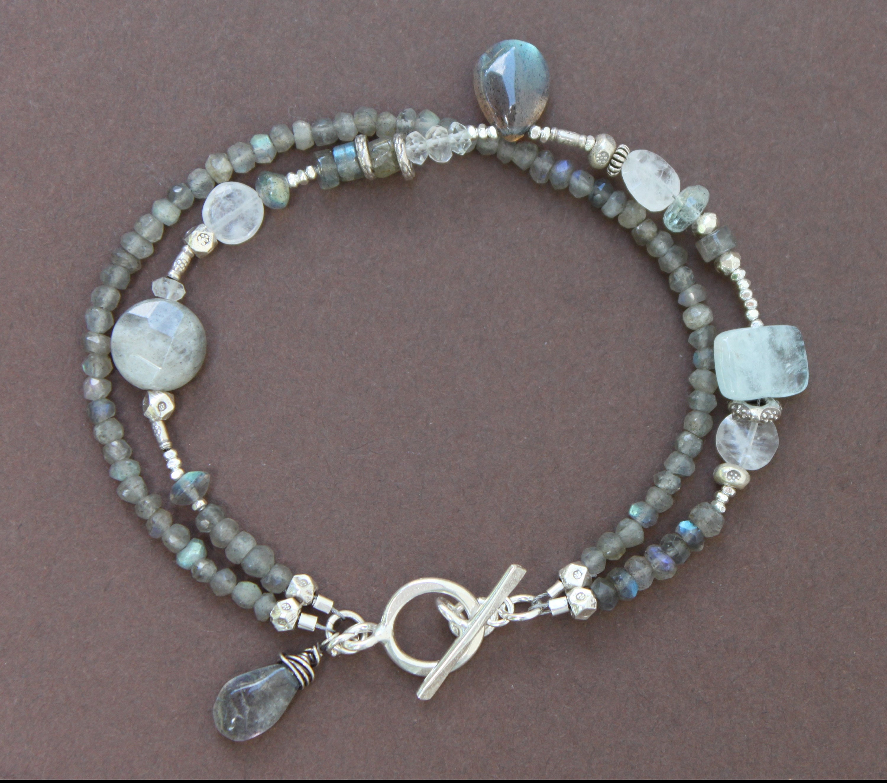 Labradorite Aquamarine Moonstone Hill Tribe Thai Silver Double - Etsy ...