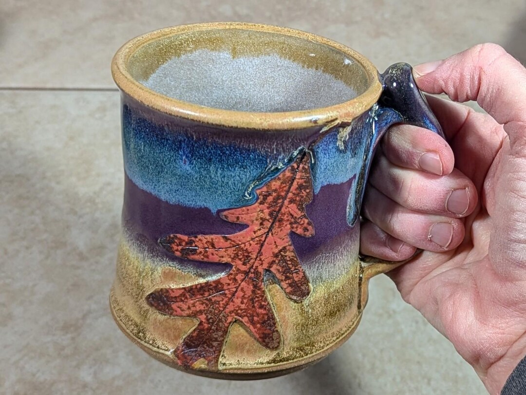Oak Leaf Mug Treehugger Series Pottery Mug 16 Oz - Etsy