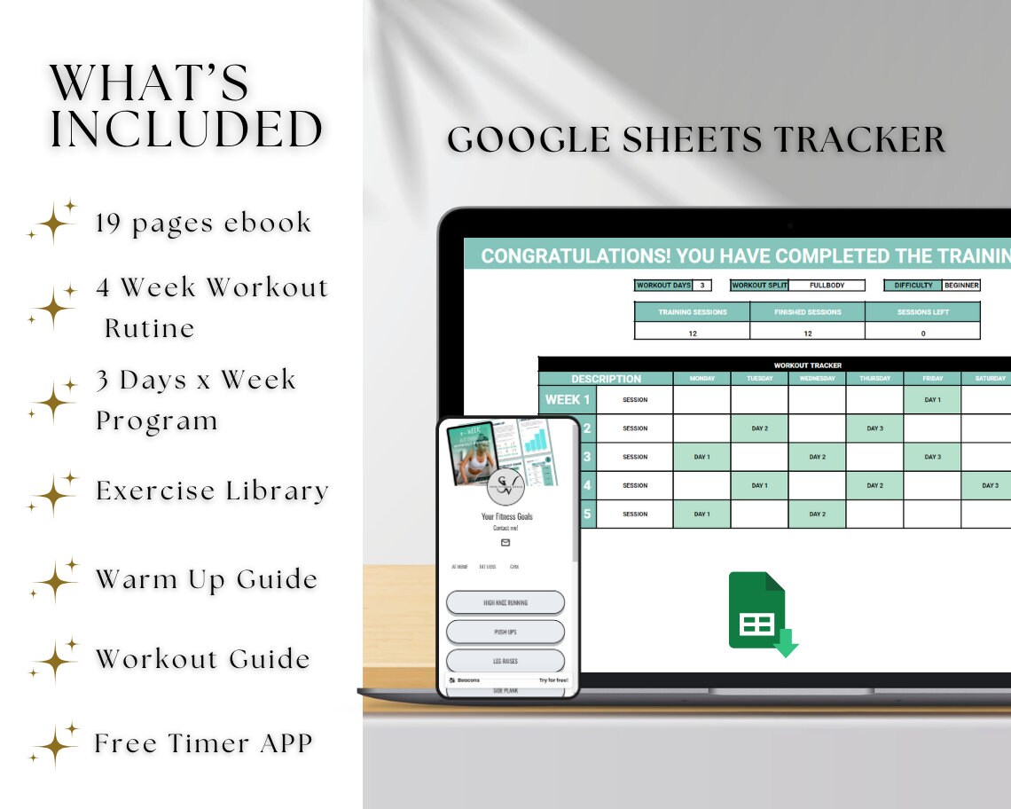 4 Week Weight Loss Plan, Includes Workout Tracker workout Planner ...