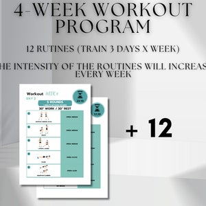 4 Week Weight Loss Plan, Includes Workout Tracker workout Planner ...