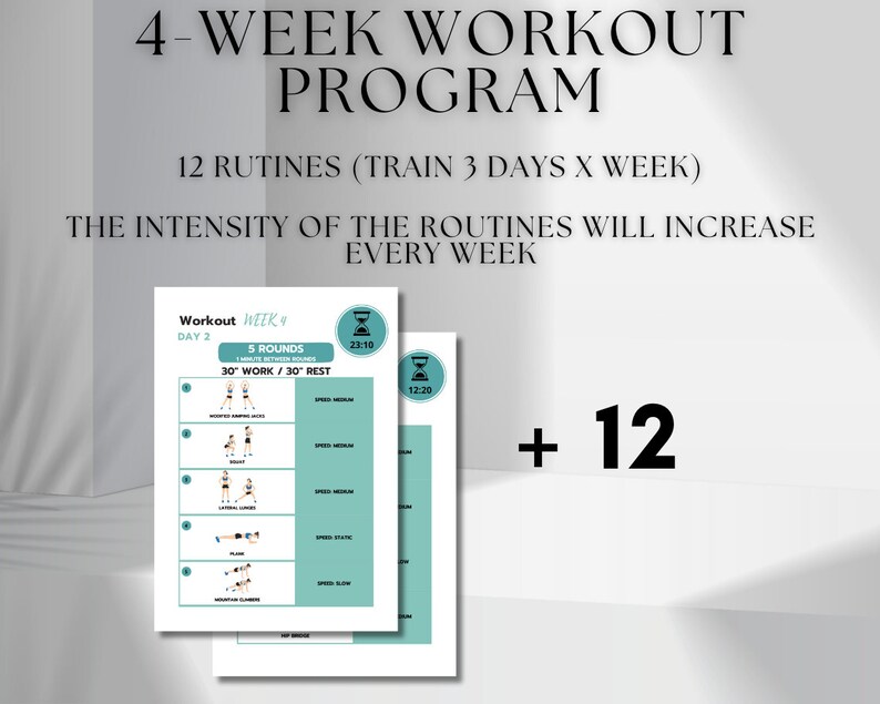 4 Week Weight Loss Plan, Includes Workout Tracker workout Planner ...