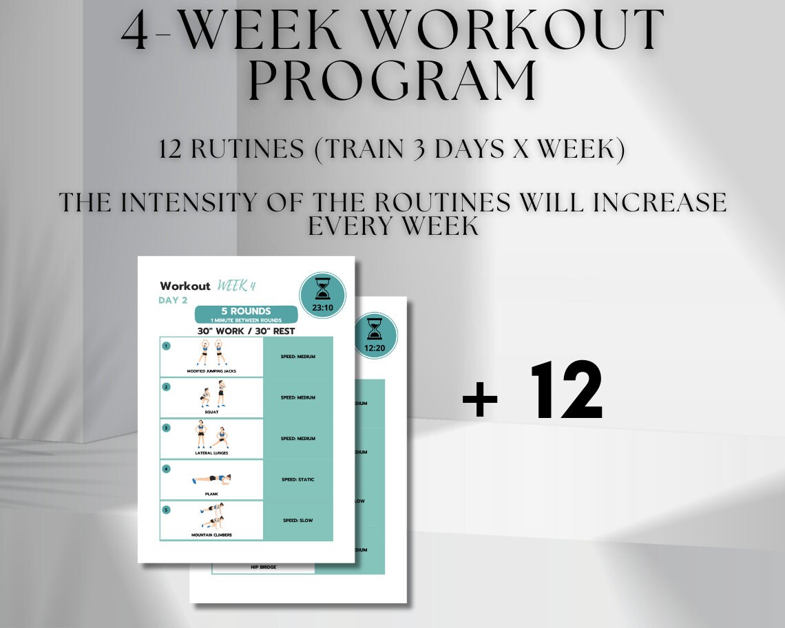 4 Week Weight Loss Plan, Includes Workout Tracker workout Planner ...