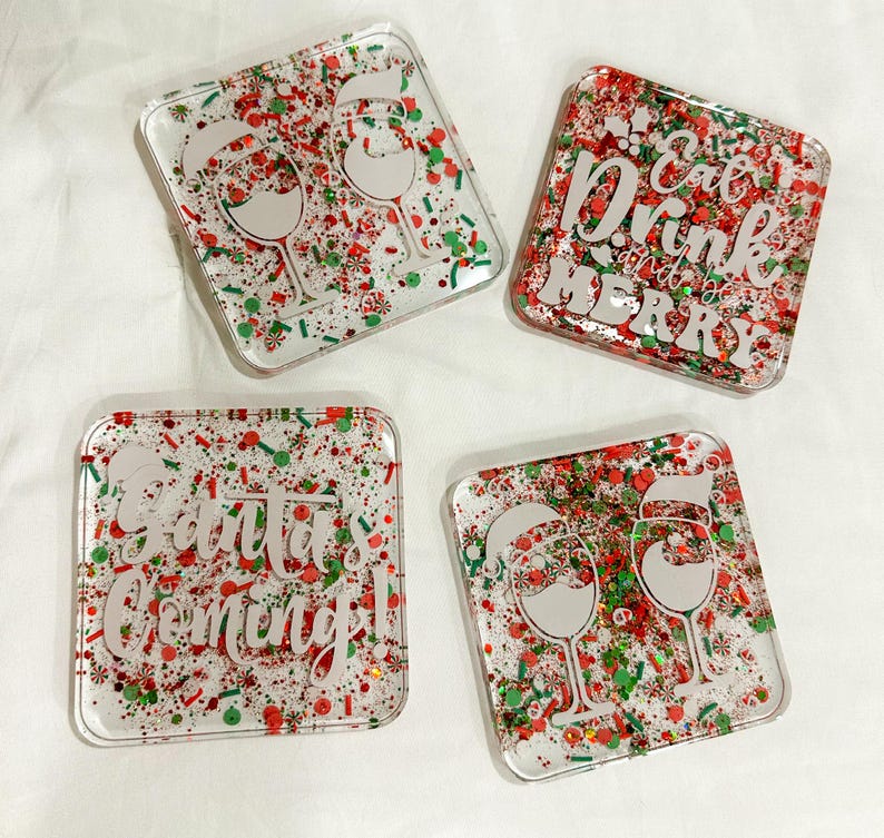 Resin Grinch Coasters - Etsy