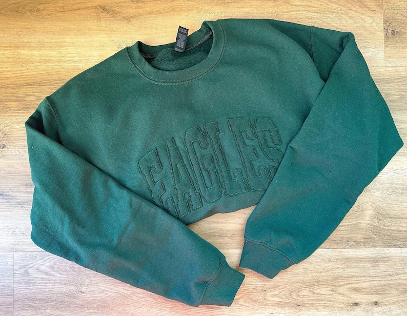 High School Logo Spirit Wear Applique Embroidered Crewneck Sweatshirt ...