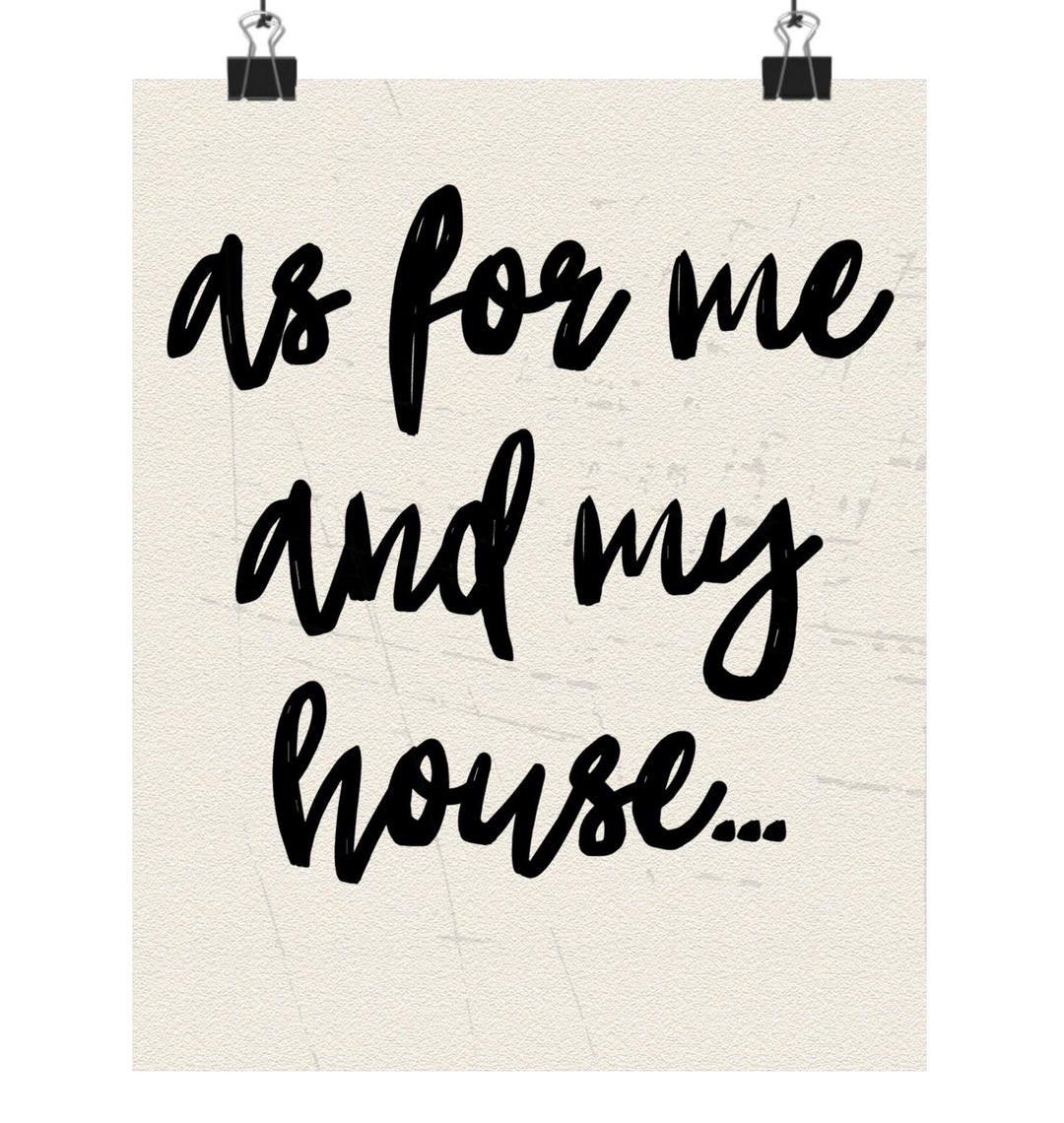 Christian Home Decor: "as for Me and My House" Scripture Art Print - Etsy