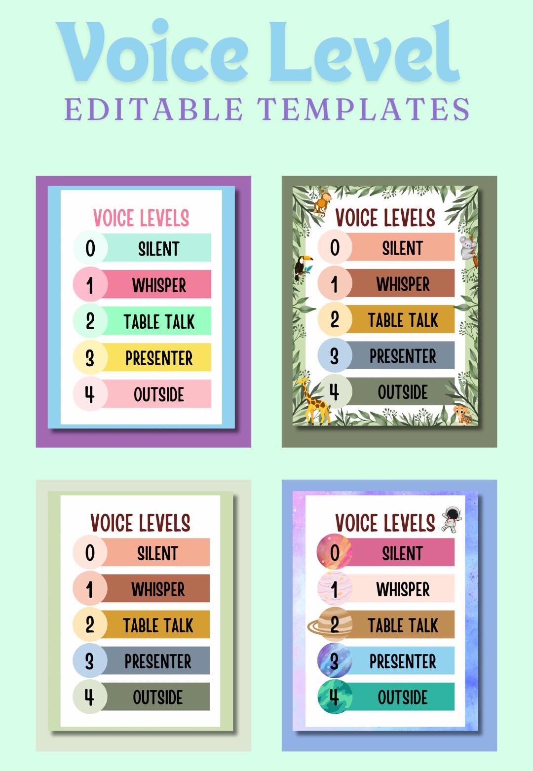 Voice Level Display Classroom Chart - Etsy