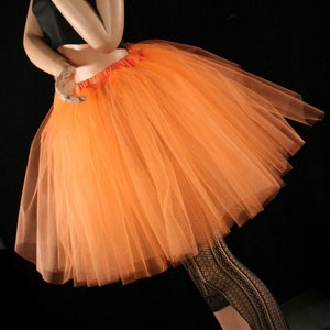 Orange Tulle Adult Tutu Skirt Mid Knee Length Two Layer Petticoat ...