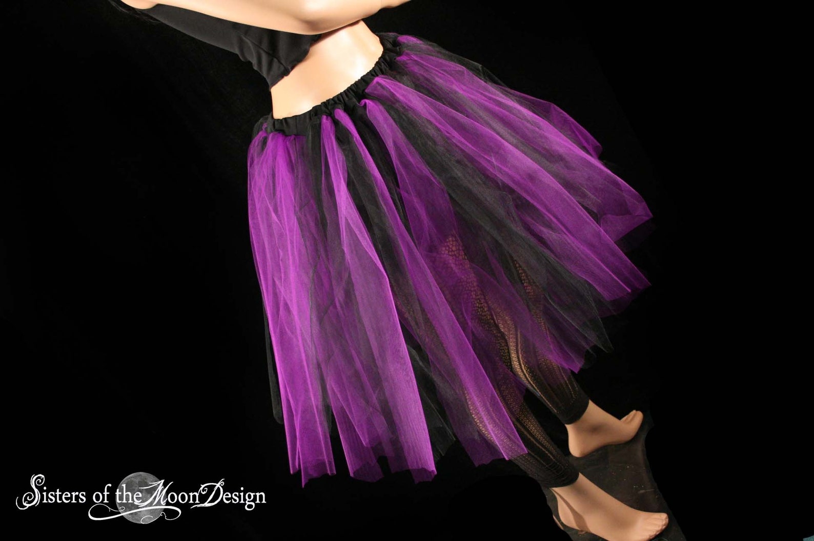 Purple Black Streamer Adult Tutu Midi Tulle Skirt Sizes XS | Etsy