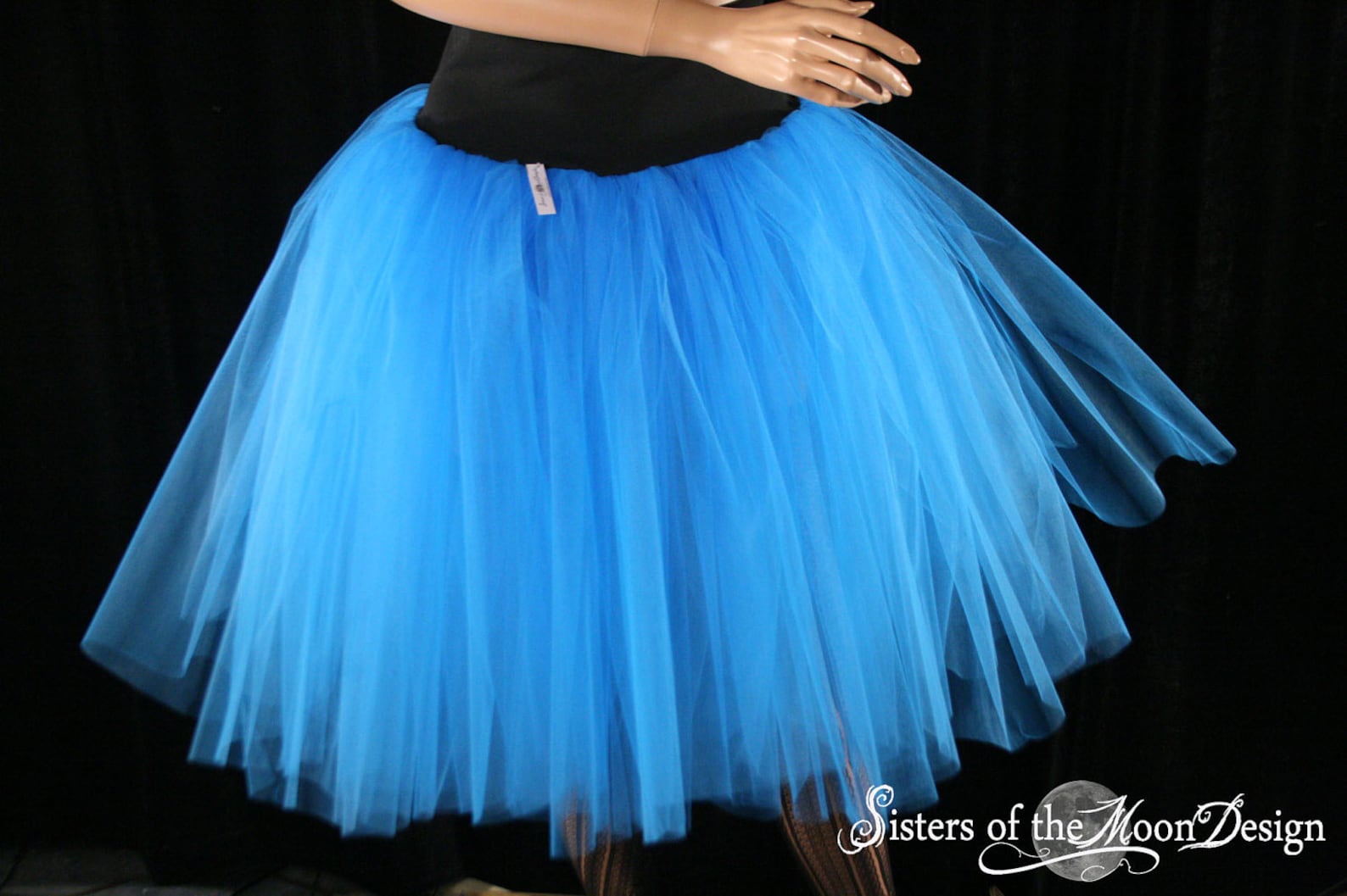 Victorian Turquoise Blue Midi Tulle Adult Tutu Skirt Poofy Knee Length ...