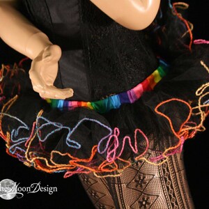 Black Rainbow Trimmed Adult Tutu Mini Skirt Sizes XS - Plus Size, Race ...