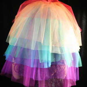 Rainbow Wedding Veil Bridal Hair Piece Layered Heaven Pride Halloween ...