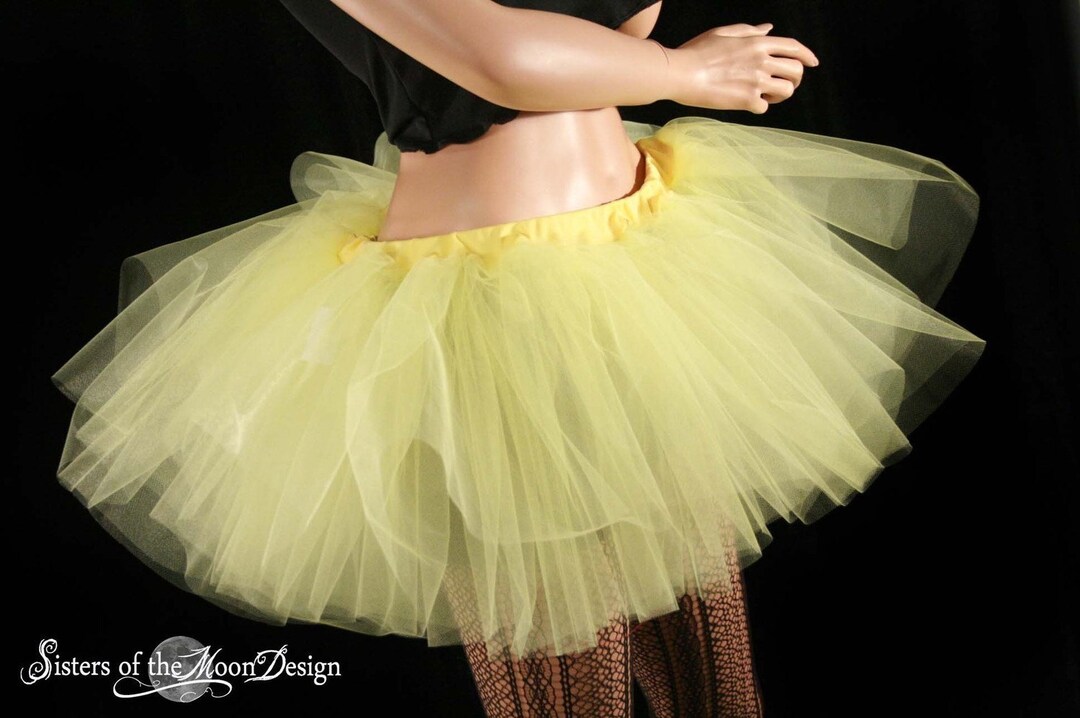 Sunshine Yellow Adult Tutu Skirt Tulle Two Layer Petticoat - Size XS ...