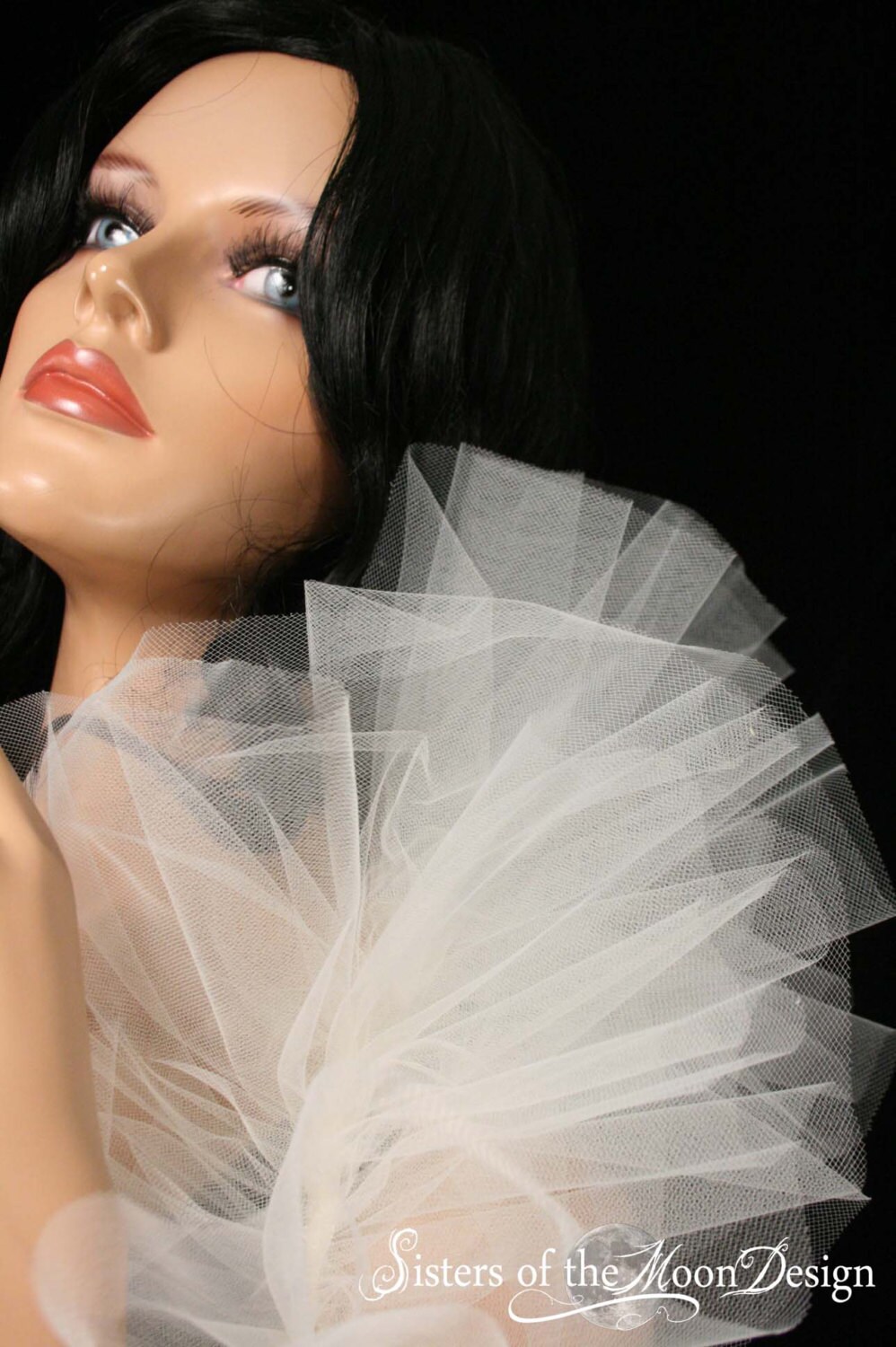 Ivory bridal Tulle boa tie on shoulder shrug wrap victorian | Etsy