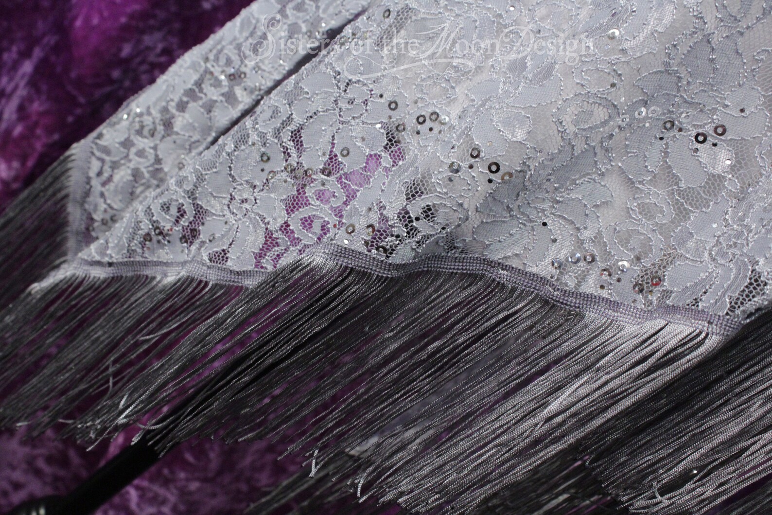 Silver Bridal Lace Shawl cape large Triangle sheer secquin | Etsy