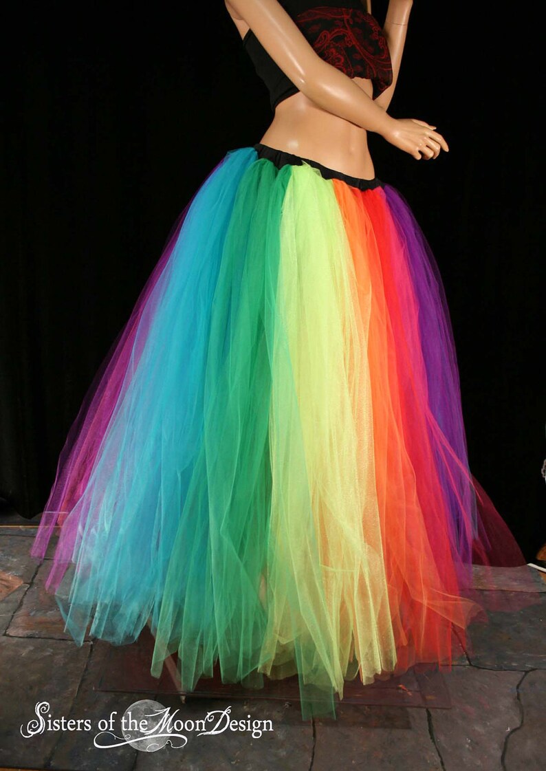 Rainbow Tutu Tulle Skirt Streamer Floor Length Formal Pride - Etsy