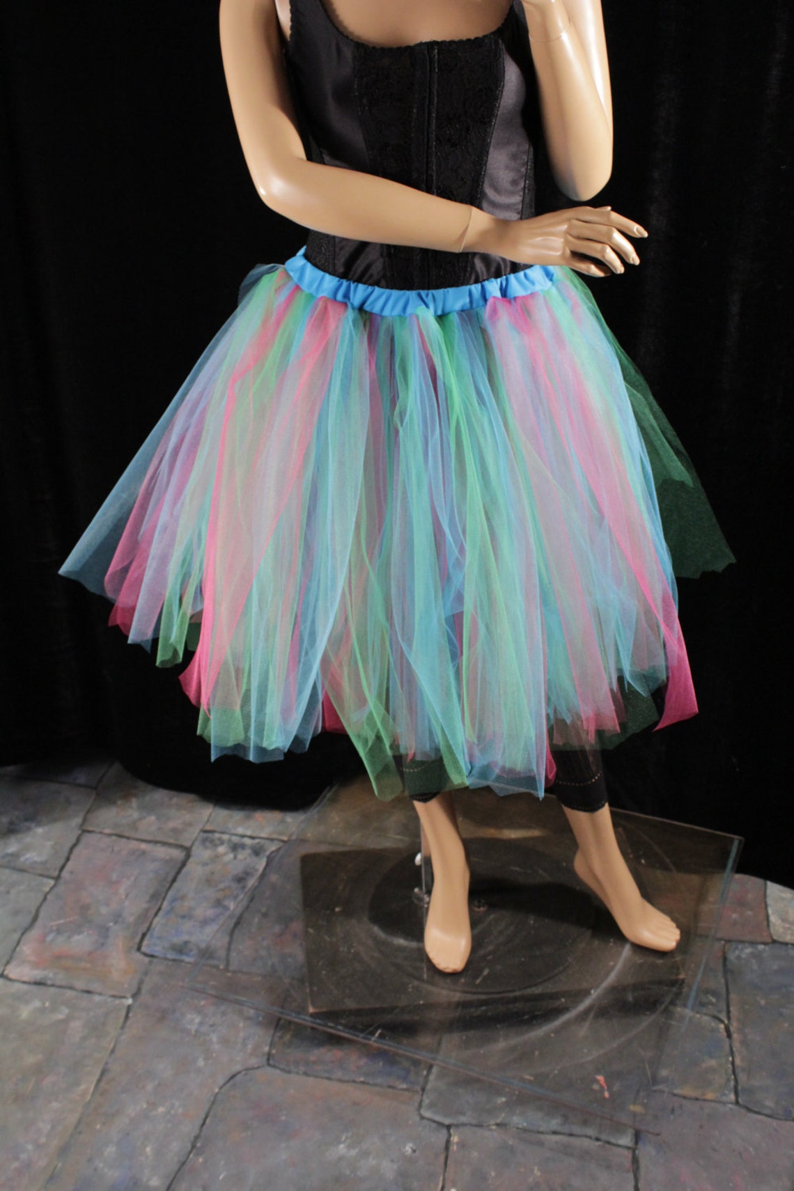 Turquoise Pink Green Adult Tutu Midi Skirt Streamer Knee | Etsy