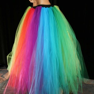 Rainbow Tutu Tulle Skirt Streamer Floor Length Formal Pride Fairytale ...