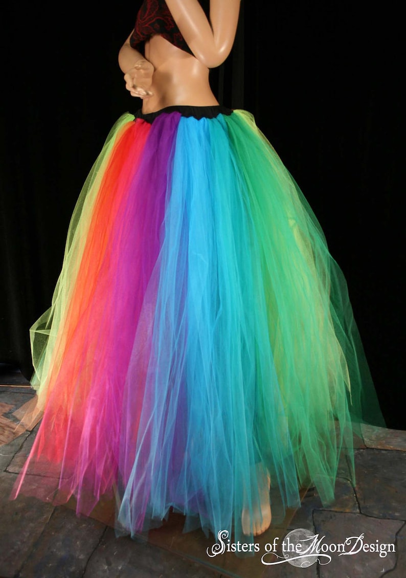Rainbow Tutu Tulle Skirt Streamer Floor Length Formal Pride - Etsy