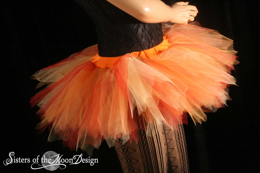 Fire Tutu Mini Skirt Flame Streamer Adult Sizes XS - Plus Size Red ...