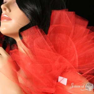 Red Tulle Boa Tie on Shoulder Shrug Shoulder Wrap Lydia Wedding Gothic ...