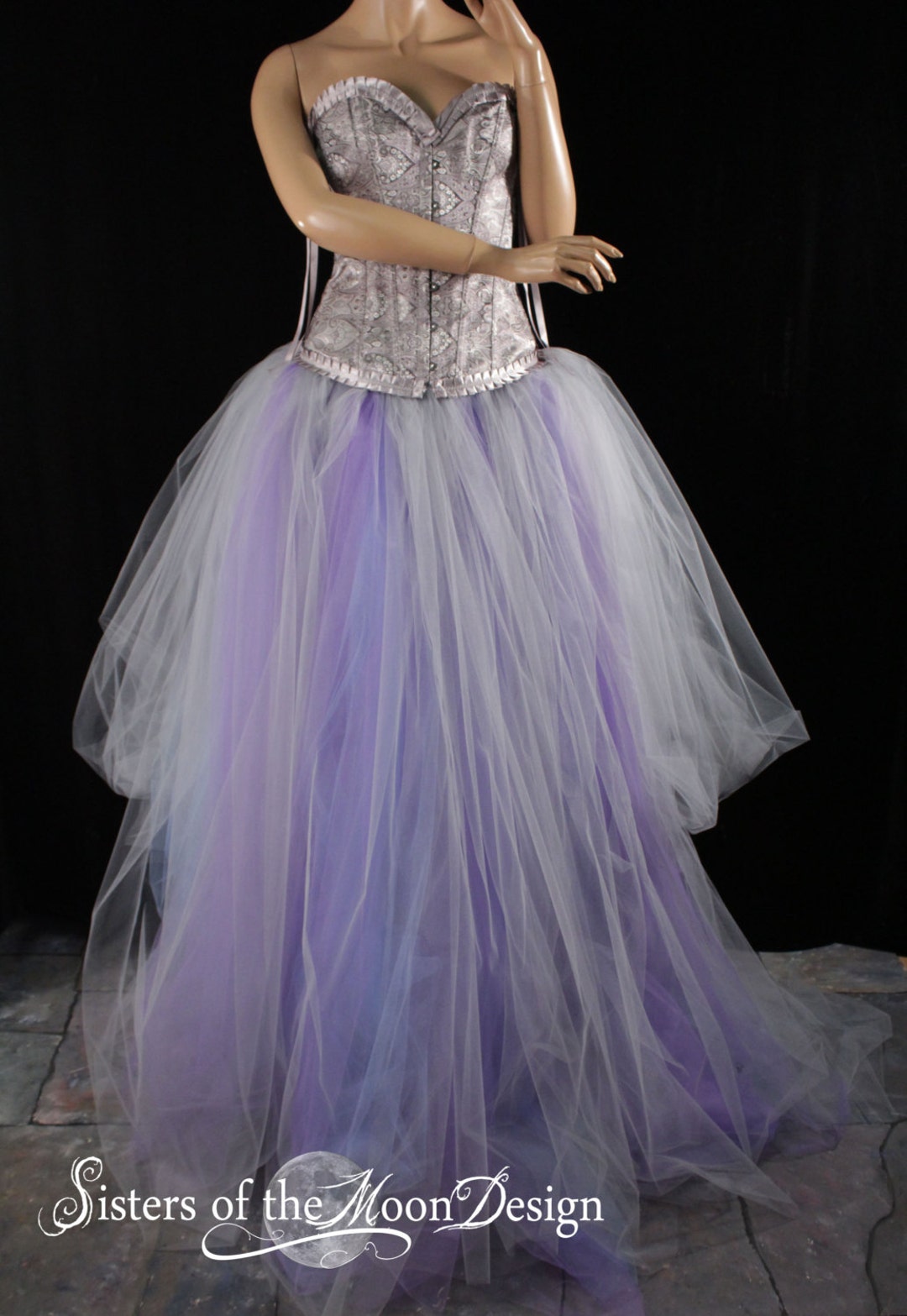 Romantic Whisper Tulle Tutu Skirt With Trail Fairytale Fantasy Wedding ...