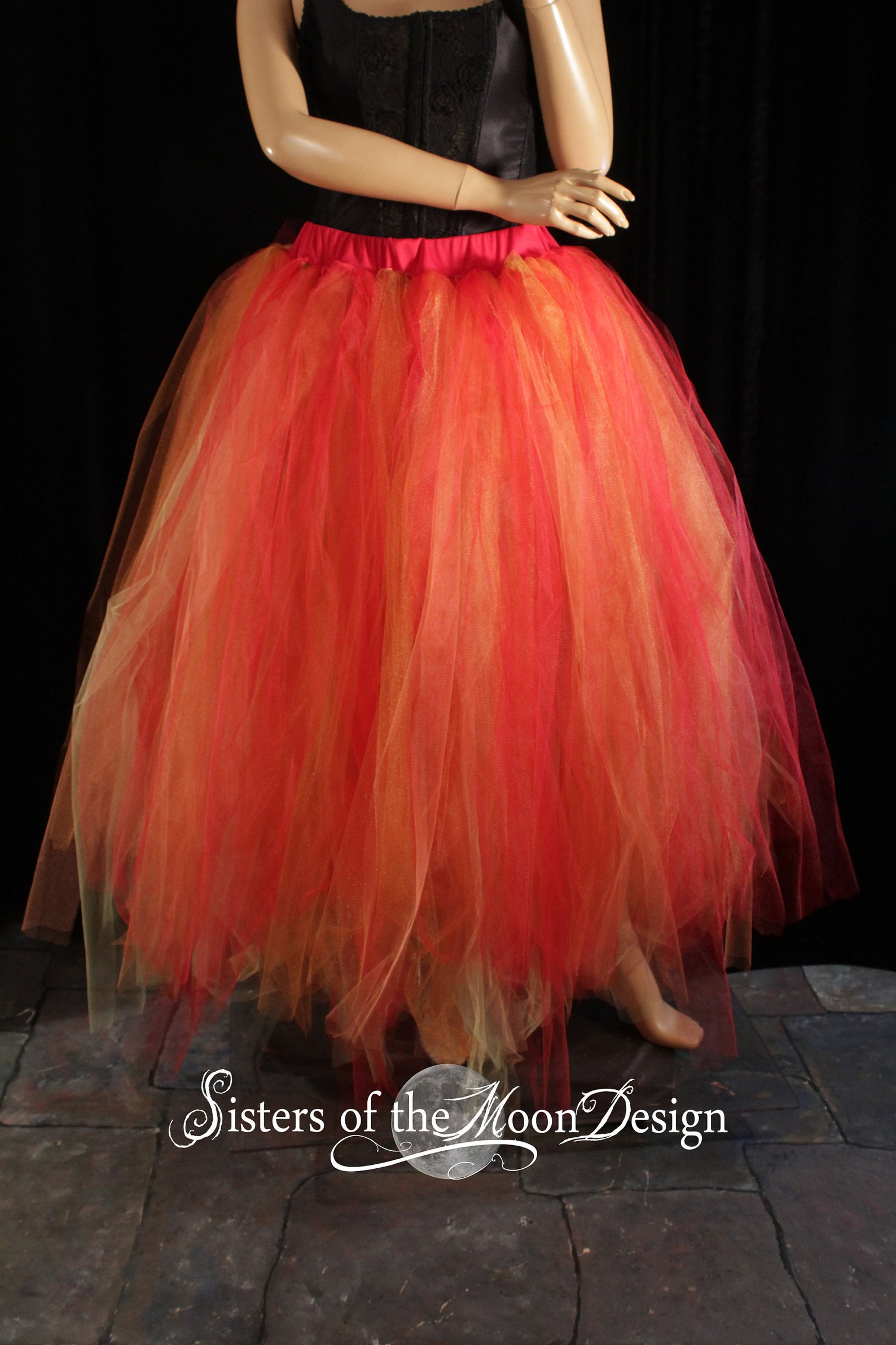Phoenix Flame Tulle Skirt Adult Tutu Bridal Floor Length Costume ...