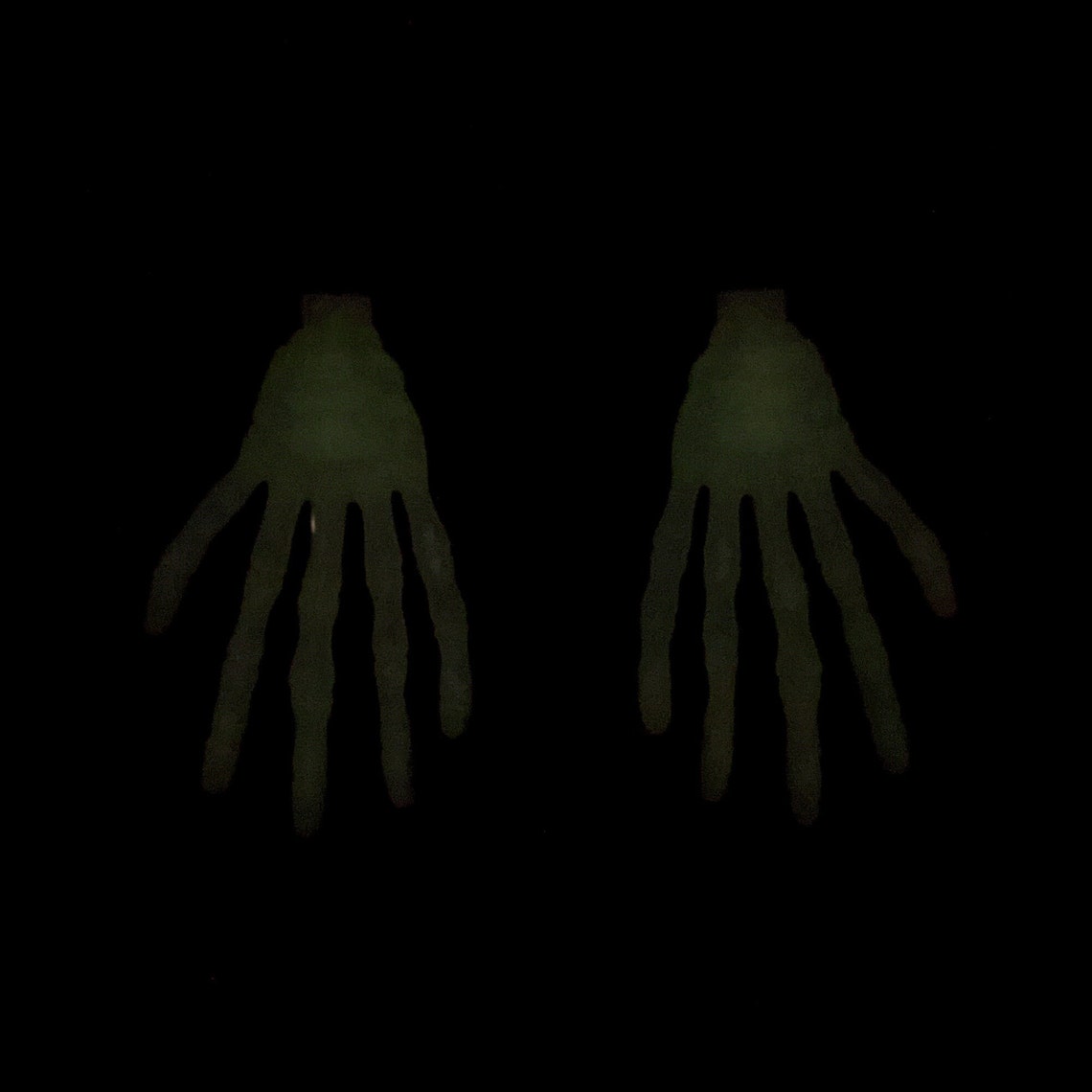 Glow in the Dark Skeleton Hand Hair Clips Barrette Pair Spooky Gothic ...
