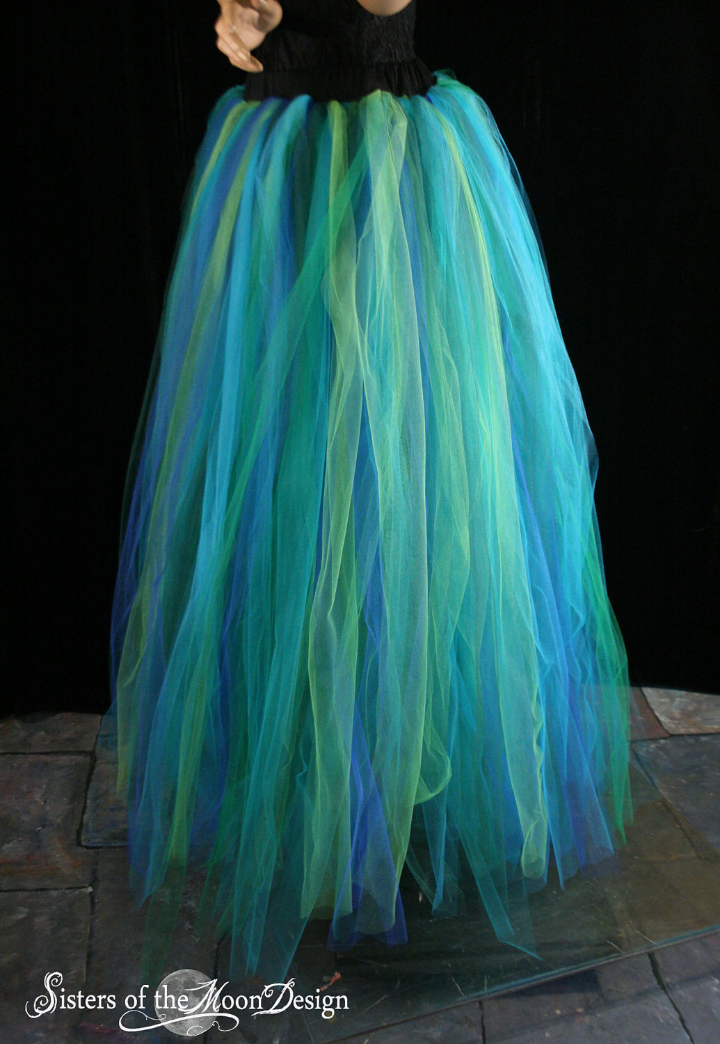 Mermaid Tulle Tutu Skirt Floor Length Streamer Formal Bridal Halloween ...