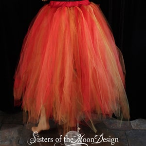 Phoenix Flame Tulle Skirt Adult Tutu Bridal Floor Length Costume ...